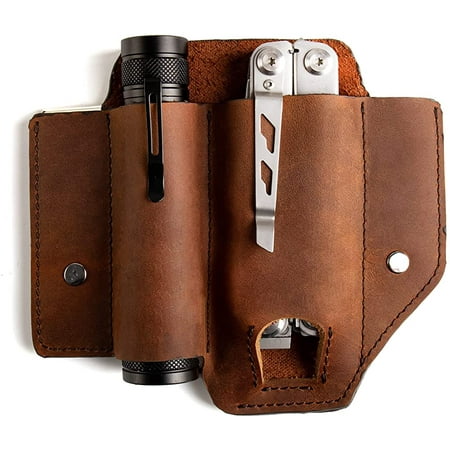 ALmi Leather Sheath for Multitool Sheath EDC Pocket Organizer with Belt ...