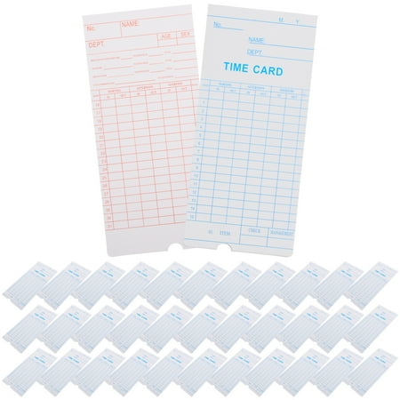 100Pcs English Edition Time Cards Paper Time Cards Sheets Attendance ...