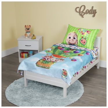 CoComelon 4-Piece Toddler Bedding Set, Cute as a Rainbow, Comforter ...