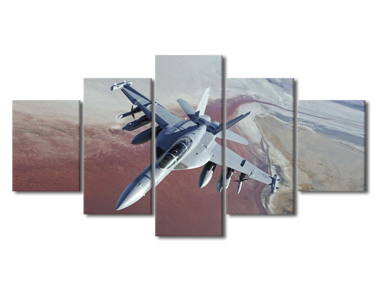 TISHIRON 5PCS Framed Canvas Wall Art Set,60"x32" Boeing EA-18G Growler ...