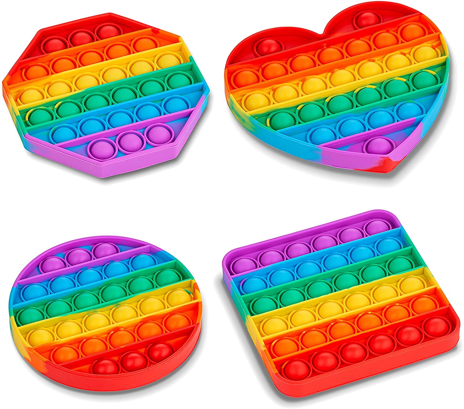 XUYIDAN Rainbow Pop Fidget Toys Poppet Its Push Pop Bubble Fidget ...