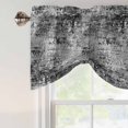 Black Grey Tie Up Valances Curtain, Abstract Modern Boho Mottled ...