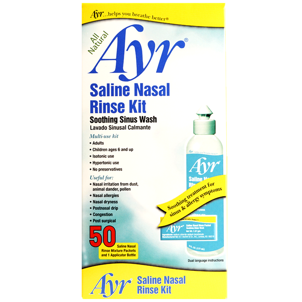 Ayr Saline Nasal Rinse Kit 50 Count - Walmart.com - Walmart.com