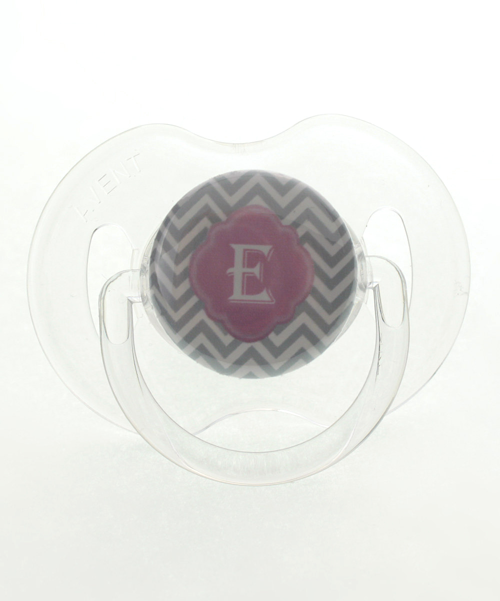 Personalized Initial Grey Chevron Pacifier - Walmart.com