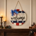 4th of July Wooden Welcome Door Sign - Patriotic Hanging Board Rural ...
