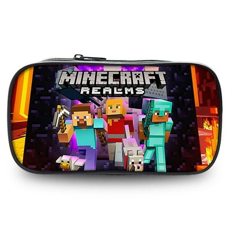 Minecraft School Pencil Case Kids Pen Pouch Zipper Stationery Bag Gift ...
