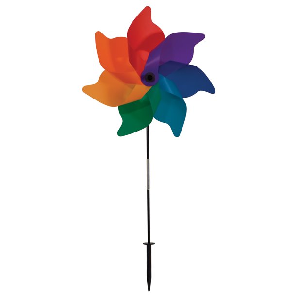 In the Breeze 2870 — Rainbow Poly Petal Pinwheel Spinner, 18-Inch ...