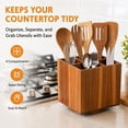 Acacia Wood 360° Rotating Utensil Holder for Kitchen Counter, Large ...