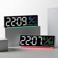 7829 LED Digital Wall Clock Large Display Alarm Clock with Colors ...