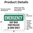 (2 Pack) Key Box For Police And EMS Only! OSHA Emergency Sign - Walmart.com