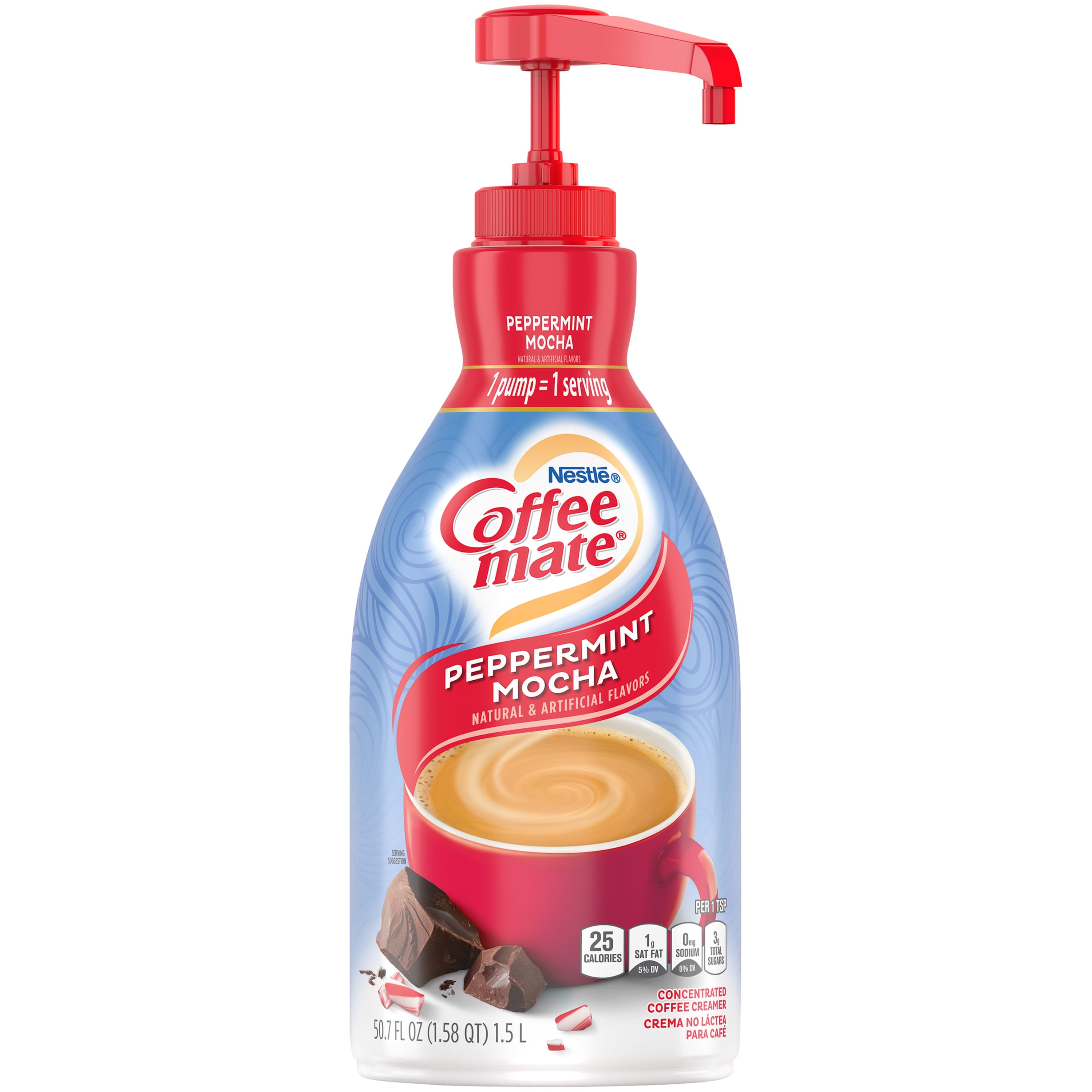 Nestle Coffee Mate Liquid Creamer Pump, Peppermint Mocha Coffee Creamer ...