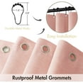 Blush Pink Scalloped Shower Curtain Linen Textured with 12 Metal Hooks ...