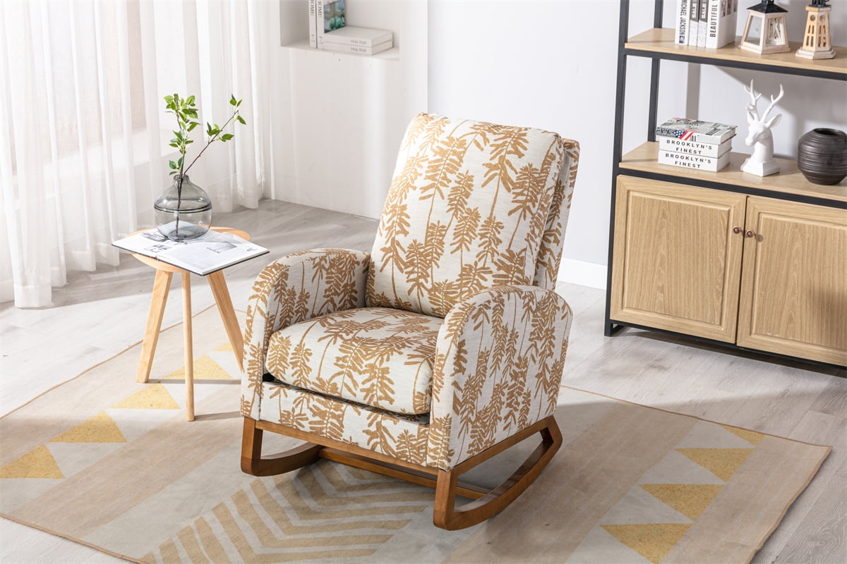 Modern Accent Nursery Rocking Chair, Living Room High Back Rocking ...