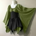 Xflwam Renaissance Medieval Dress For Women Costume Bell Sleeve Corset