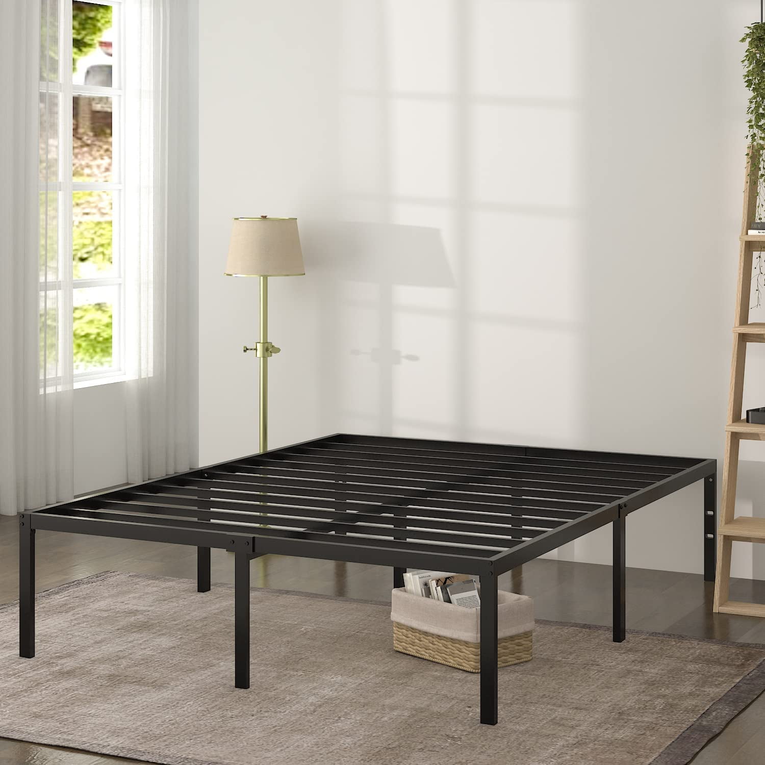 Amolife Heavy Duty Full Size Metal Platform Bed Frame with 16.5'' Large ...