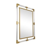 DecMode 28" x 38" Gold Double Framed Wall Mirror with Acrylic Frame ...