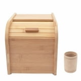 Rice Dispenser Wood Rice Storage Container Kitchen Food Container with ...