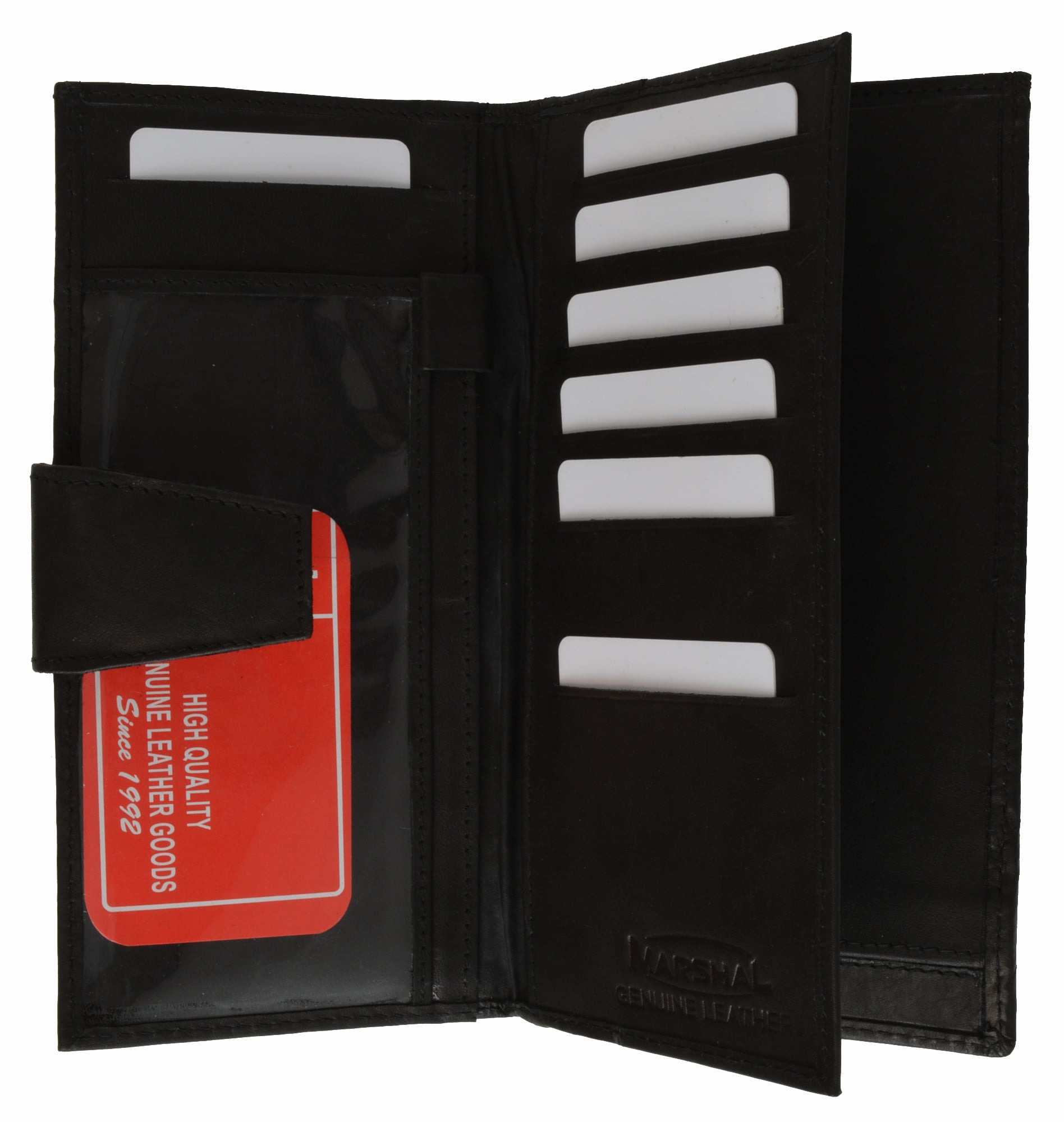 Genuine Leather Ladies Checkbook Wallet & Credit Card Holder with ID ...