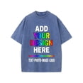 Custom T-Shirt Personalized Cotton Washed Short Sleeve T-Shirt - Double ...