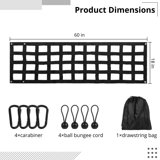 Tailgate Net for Full Size Truck, Heavy Duty Cargo Net with Carabiners ...