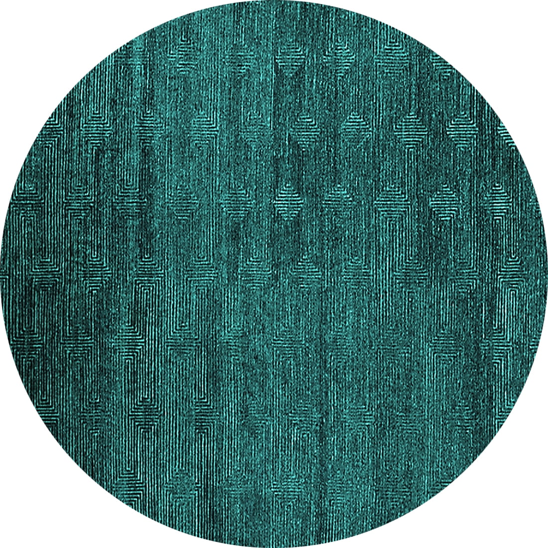 Ahgly Company Indoor Round Solid Turquoise Blue Modern Area Rugs, 4 ...