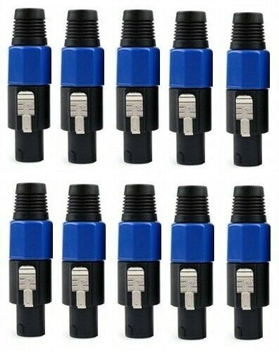 10 Pack 4 Pin 4 Pole Speaker Conductor Male Audio Plug Speakon ...