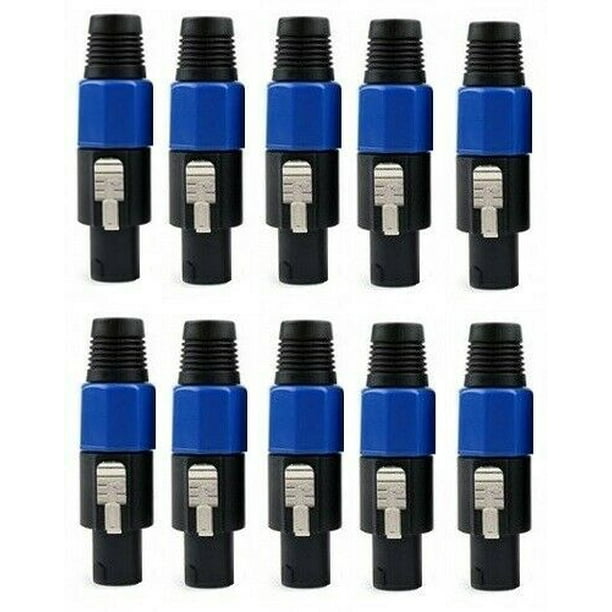 10 Pack 4 Pin 4 Pole Speaker Conductor Male Audio Plug Speakon ...