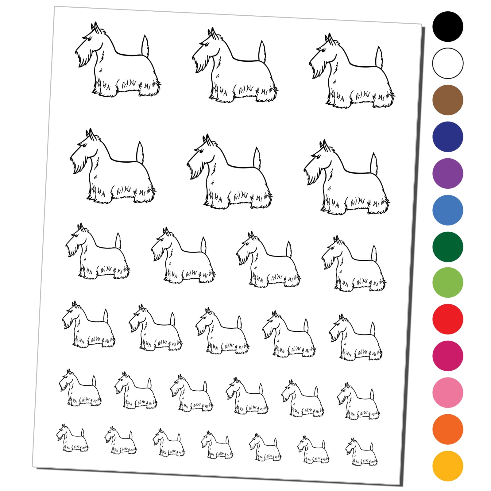Serious Scottish Terrier Pet Dog Water Resistant Temporary Tattoo Set ...