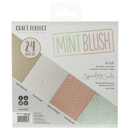 Craft Perfect Luxury Embossed Cardstock 6"X6" 24/Pkg-Mint Blush ...