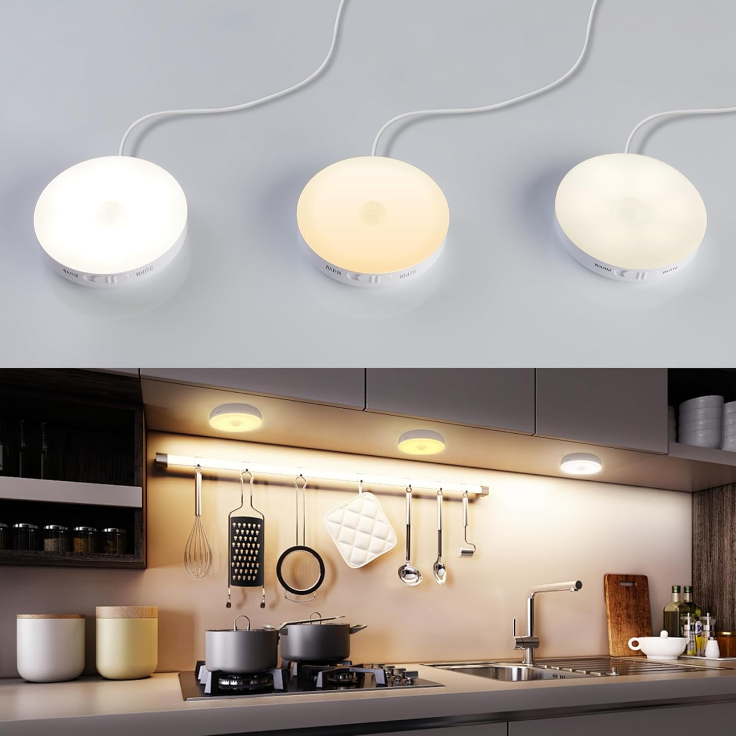 Click here for Nobrand Homelist Motion Sensor Lights Indoor  6 Pa... prices