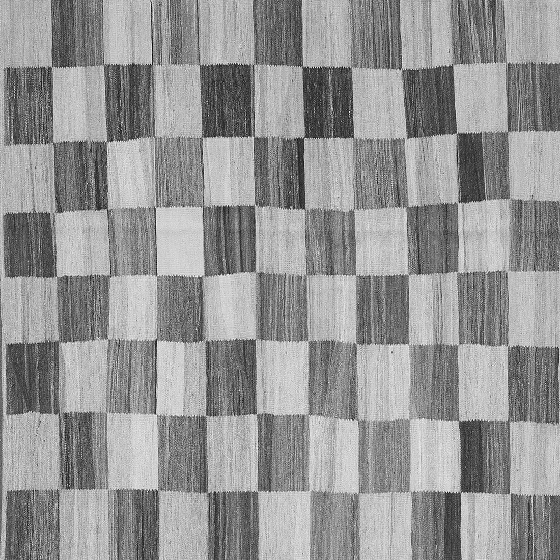 Ahgly Company Indoor Square Checkered Gray Modern Area Rugs, 6' Square ...