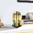 GREGORY Tiffany-glass Accent Pedestal 1 Light Mission table lamp 11 ...