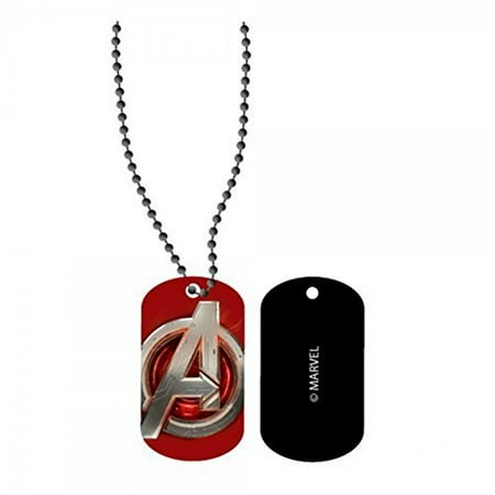 Marvel Comics Avengers Logo Dog Tag with 22 Ball Style Chain (with Gift ...
