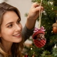 2D Acrylic Red Animal Christmas Tree Hanging Ornament Woodland Creature ...