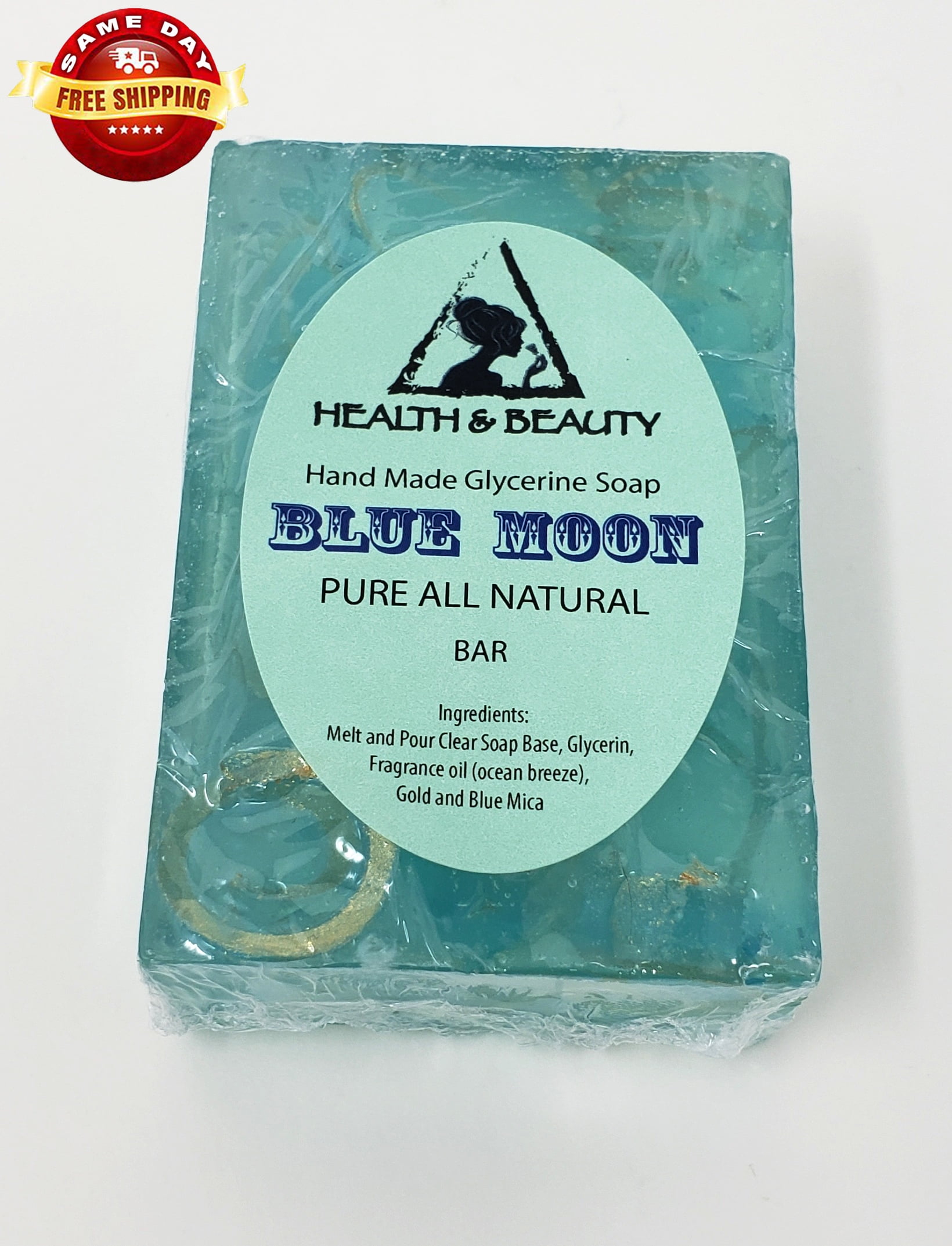 BLUE MOON HANDMADE SOAP BAR NATURAL MOISTURIZING BODY & SKIN 100% PURE ...