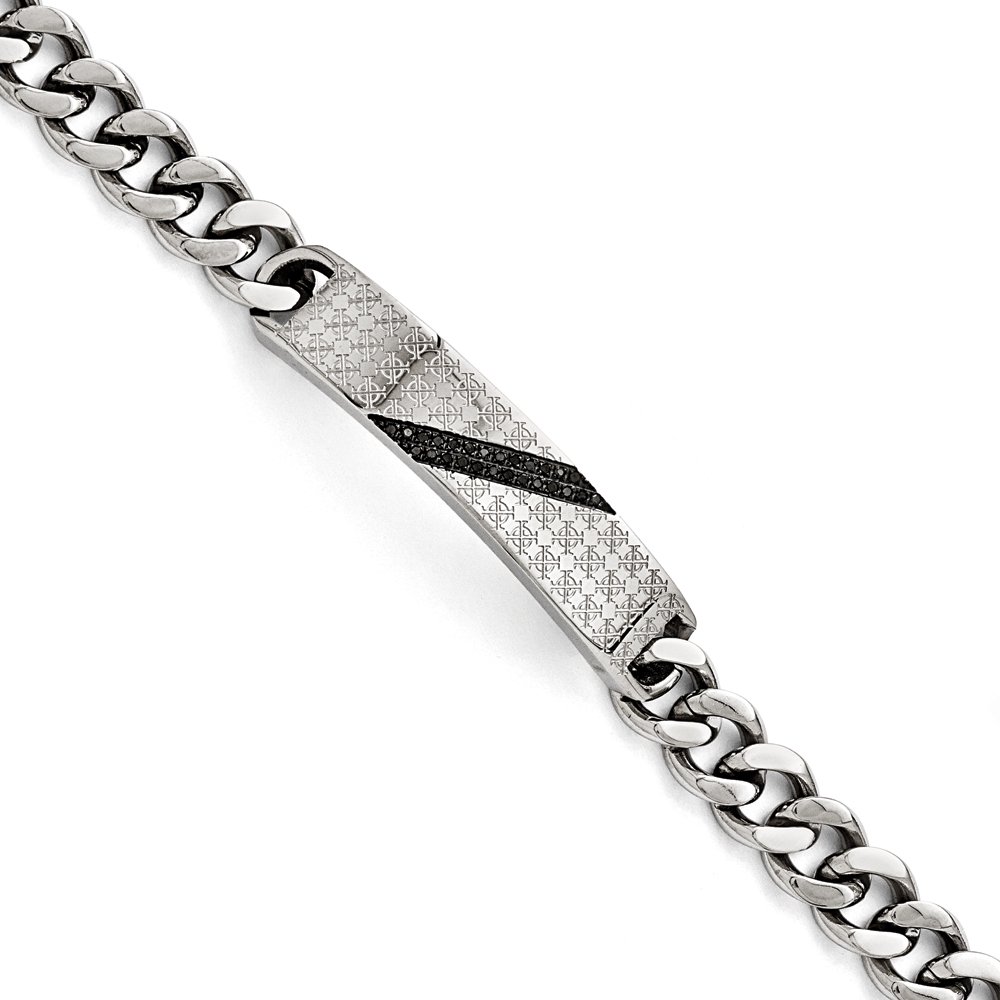 Black Bow Jewelry Company - Men's 10mm Stainless Steel & Black Diamond ...