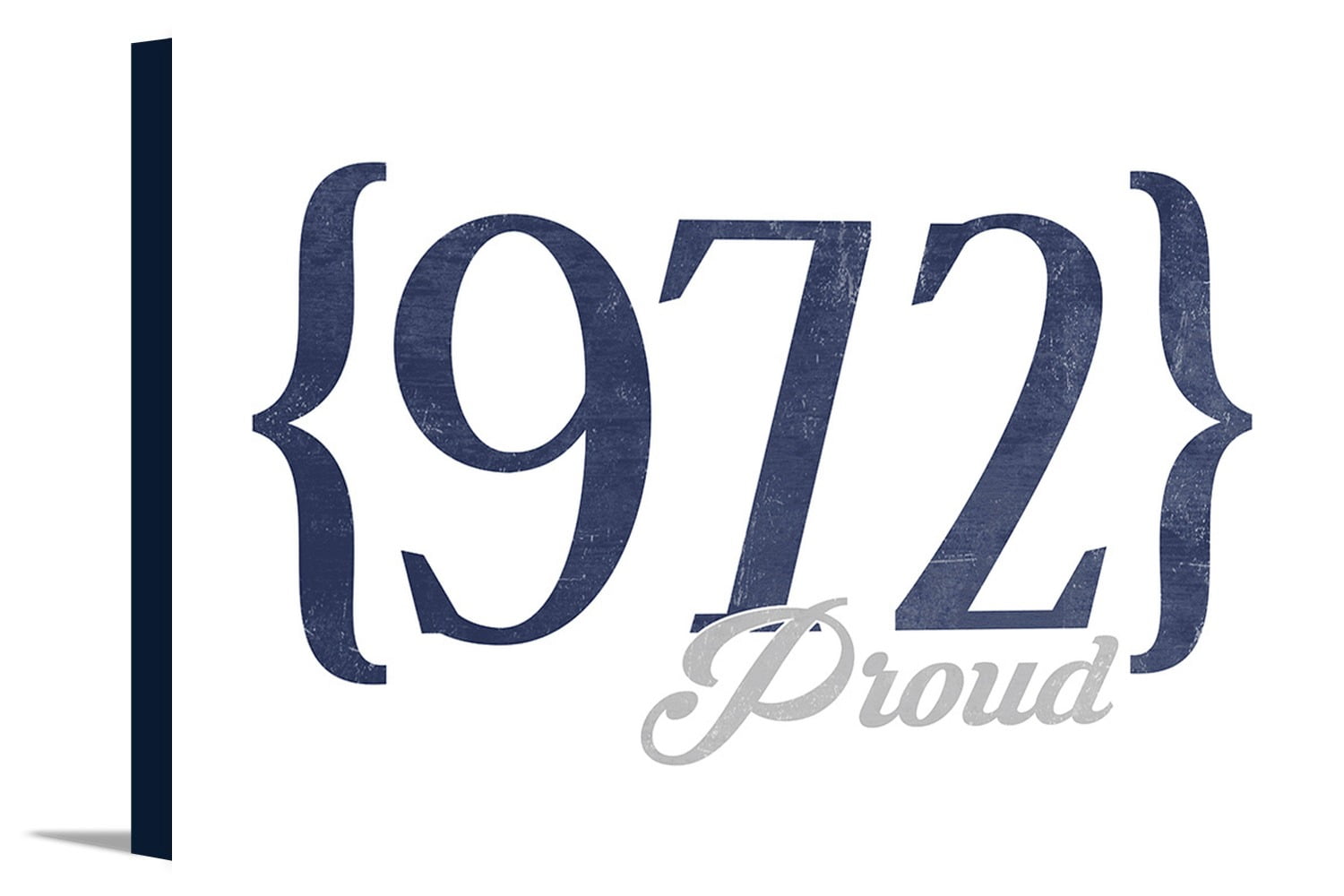 Plano, Texas - 972 Area Code (Blue) - Lantern Press Artwork (18x12 ...