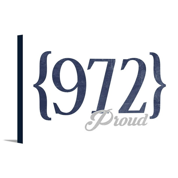 Plano, Texas - 972 Area Code (Blue) - Lantern Press Artwork (18x12 ...