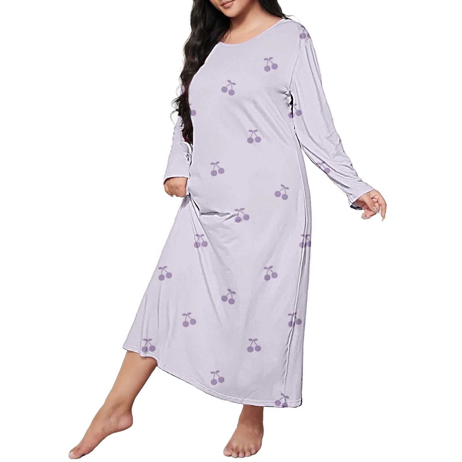 Robe de Nuit Décontractée Grande Taille pour Femmes Imprimé Cœur ...