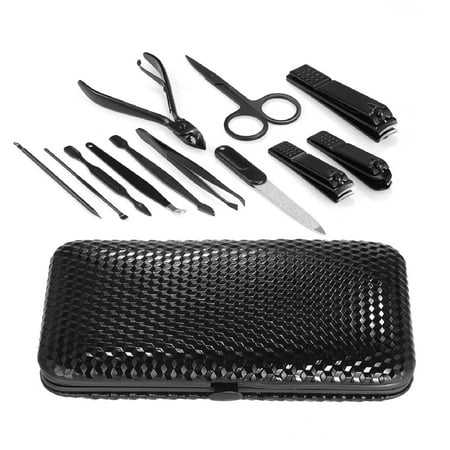 Yeacher 12-Piece Matte Steel Manicure Implement Set Portable Pedicure ...