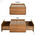 Dextrus Brown Coffee Table with Storage Drawers and Gold Handle for ...