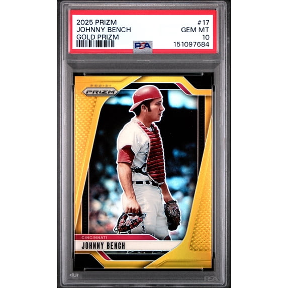 2025 Panini Prizm Johnny Bench #17 Gold /10 PSA 10 - Walmart.com