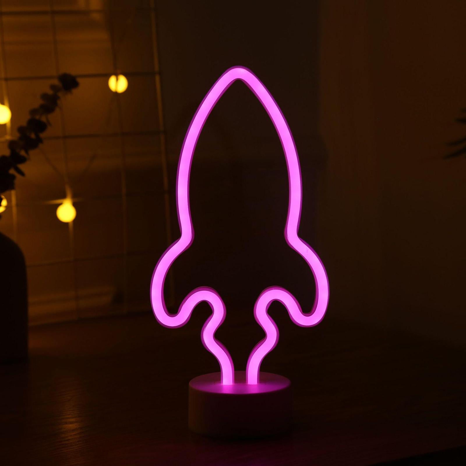LED Neon Rocket Signs Light Hanging Decor Neon Gifts - Pink - Walmart.com