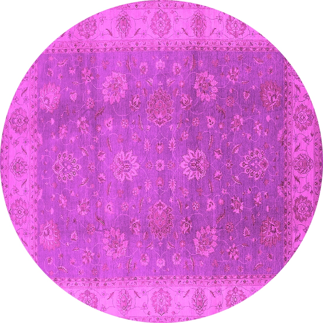 Ahgly Company Indoor Round Oriental Pink Traditional Area Rugs, 5 ...