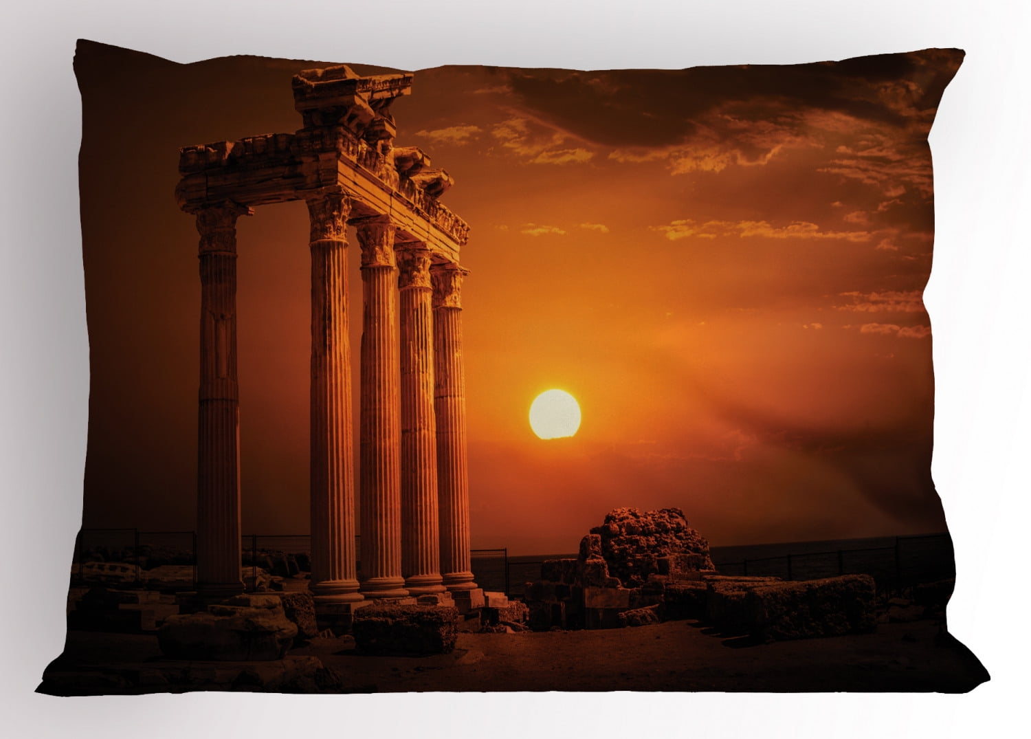 Ancient Pillow Sham Antique Ancient Style Rome Empire Monuments Columns ...