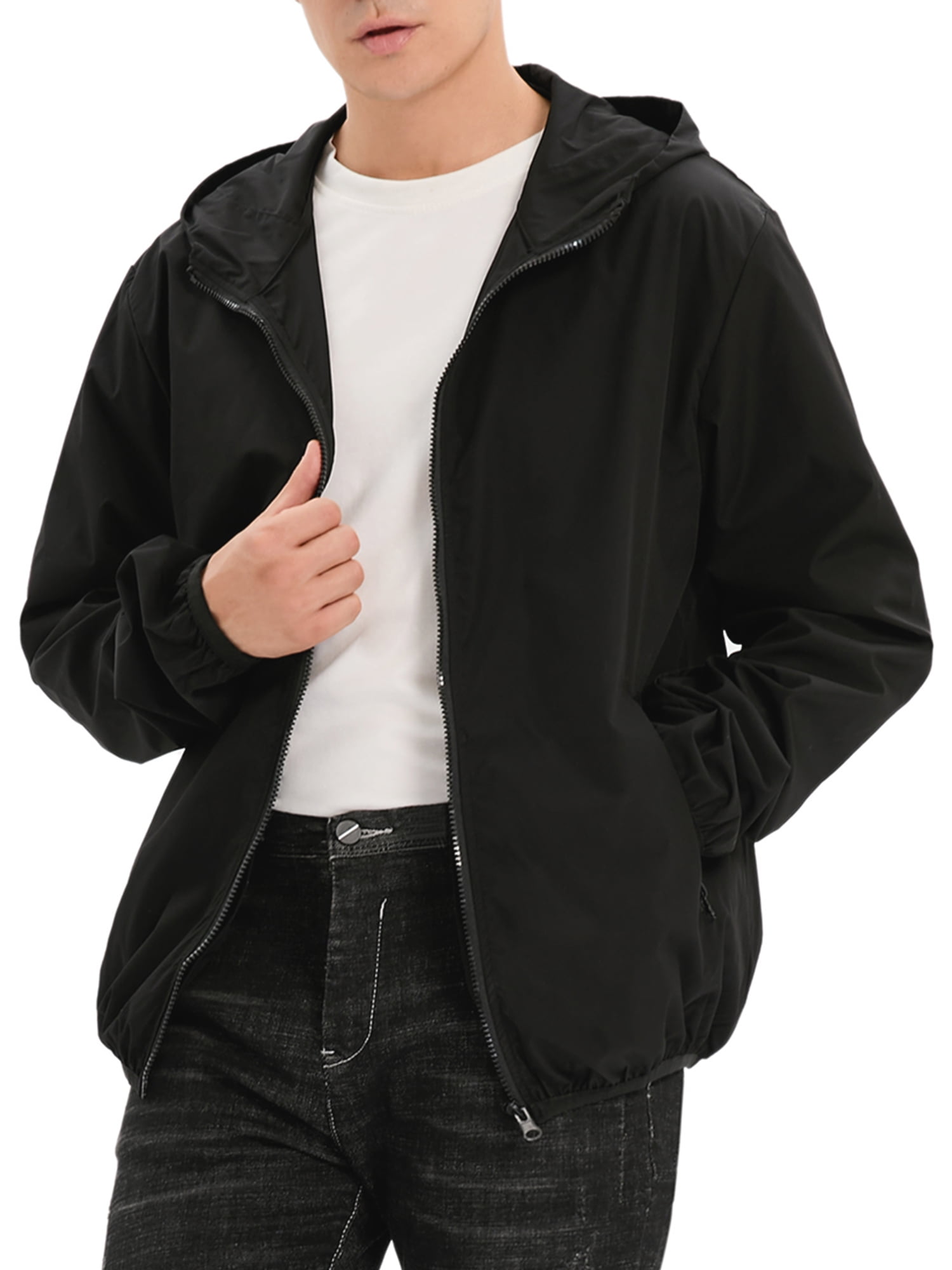 SHCKE Men's Lightweight Windbreaker Hooded Windproof Jacket Sport ...