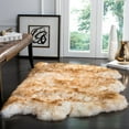 SAFAVIEH Sheep Skin Tiana Sheep Skin Area Rug, Champagne, 3'7" x 5'11 ...