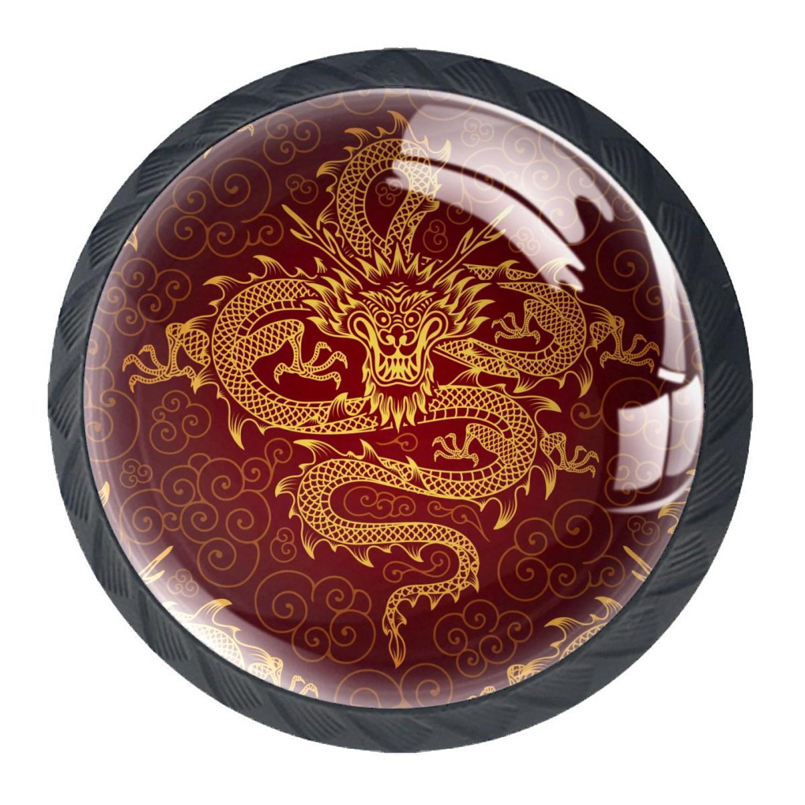 4 Pcs Chinese Dragon Knobs for Kitchen Cabinet Cupboard Dresser ...