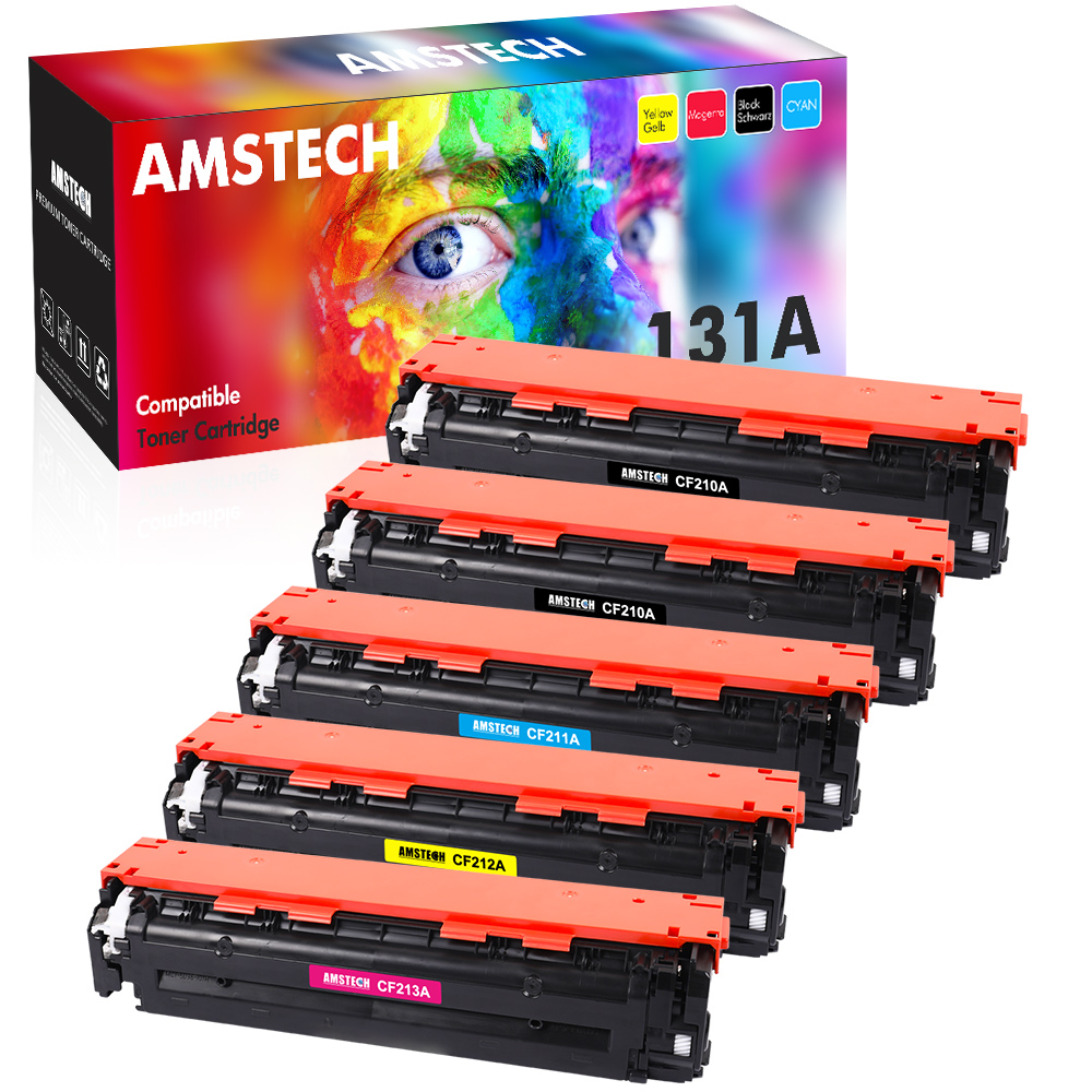 Amstech Compatible Toner for HP 131A CF210A CF211A CF212A CF213A works with HP LaserJet Pro 200 ...