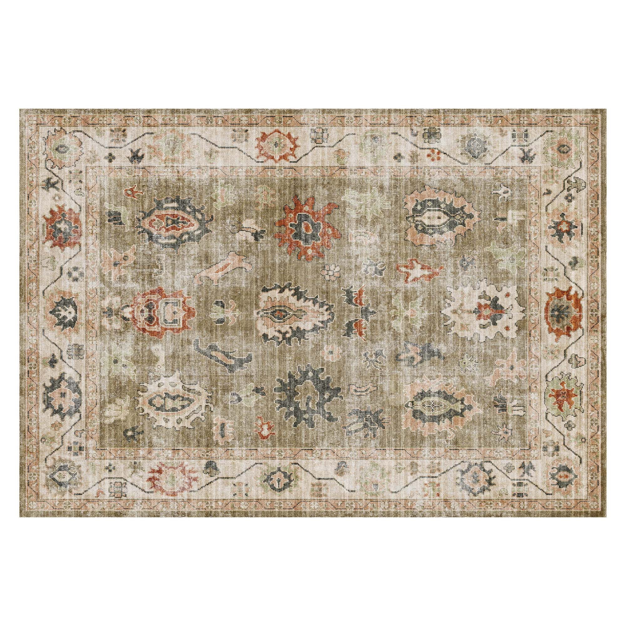 Click here for Korhani Aria Beige Washable Indoor Area Rug  6x8... prices